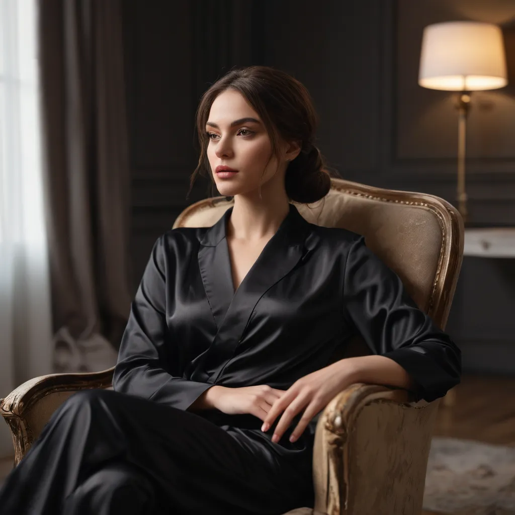 Elegance and Comfort Unveiled: Women's Black Satin Pajamas
