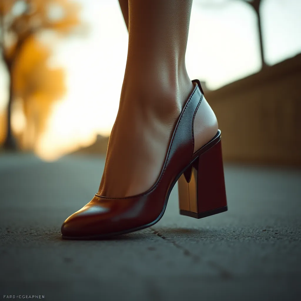 Exploring Leather Block Heel Slingback Shoes